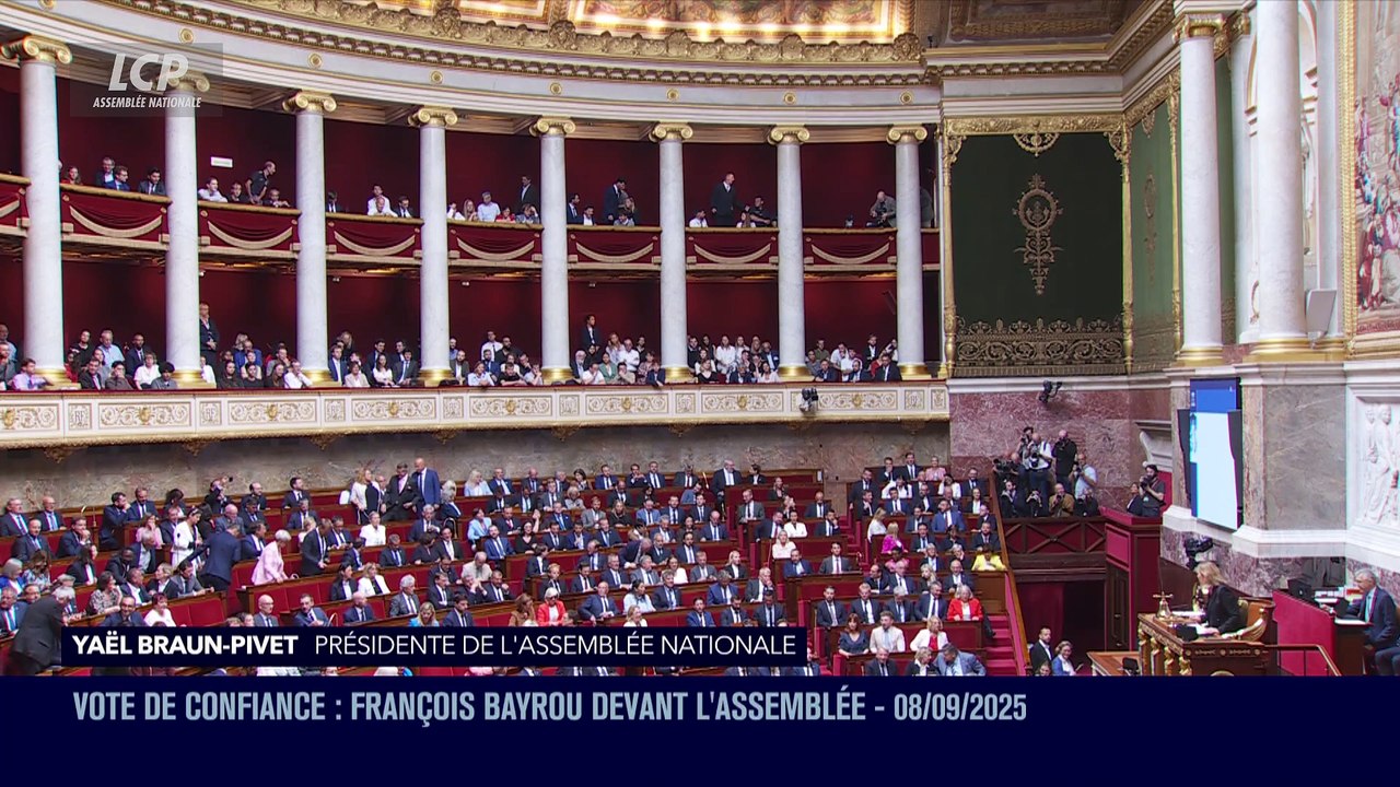 Séance publique à l'Assemblée nationale en direct - Vote de confiance ...
