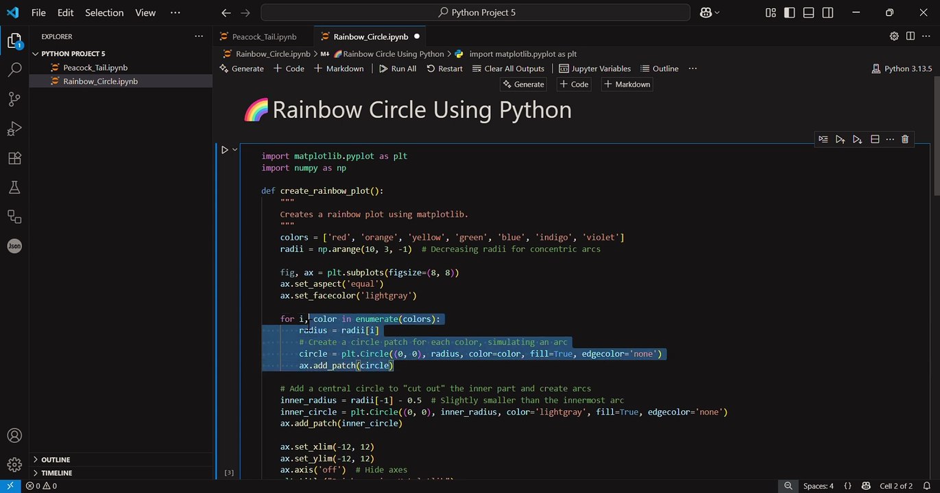 Creating a Perfect Rainbow Circle with Python and Matplotlib - video Dailymotion