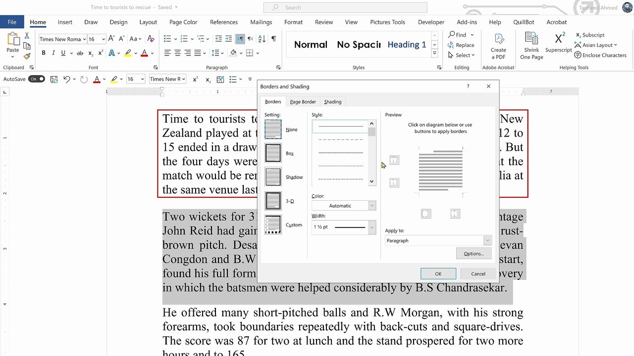 Create a Red Outline Box Around Text in MS Word - video Dailymotion