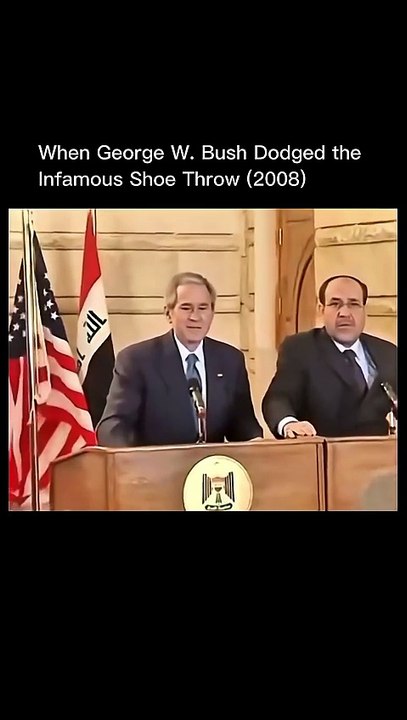 When George W. Bush Dodged the Infamous Shoe Throw (2003) - video ...