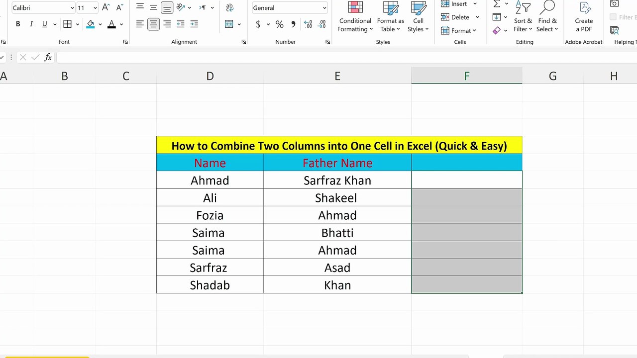 How to Combine Two Columns into One Cell in Excel - video Dailymotion