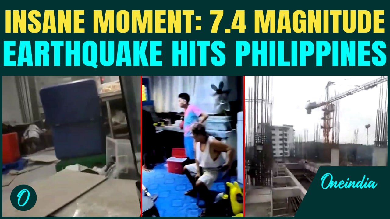 Philippines Earthquake RAW Video: Terrifying Footage Shows Workers ...