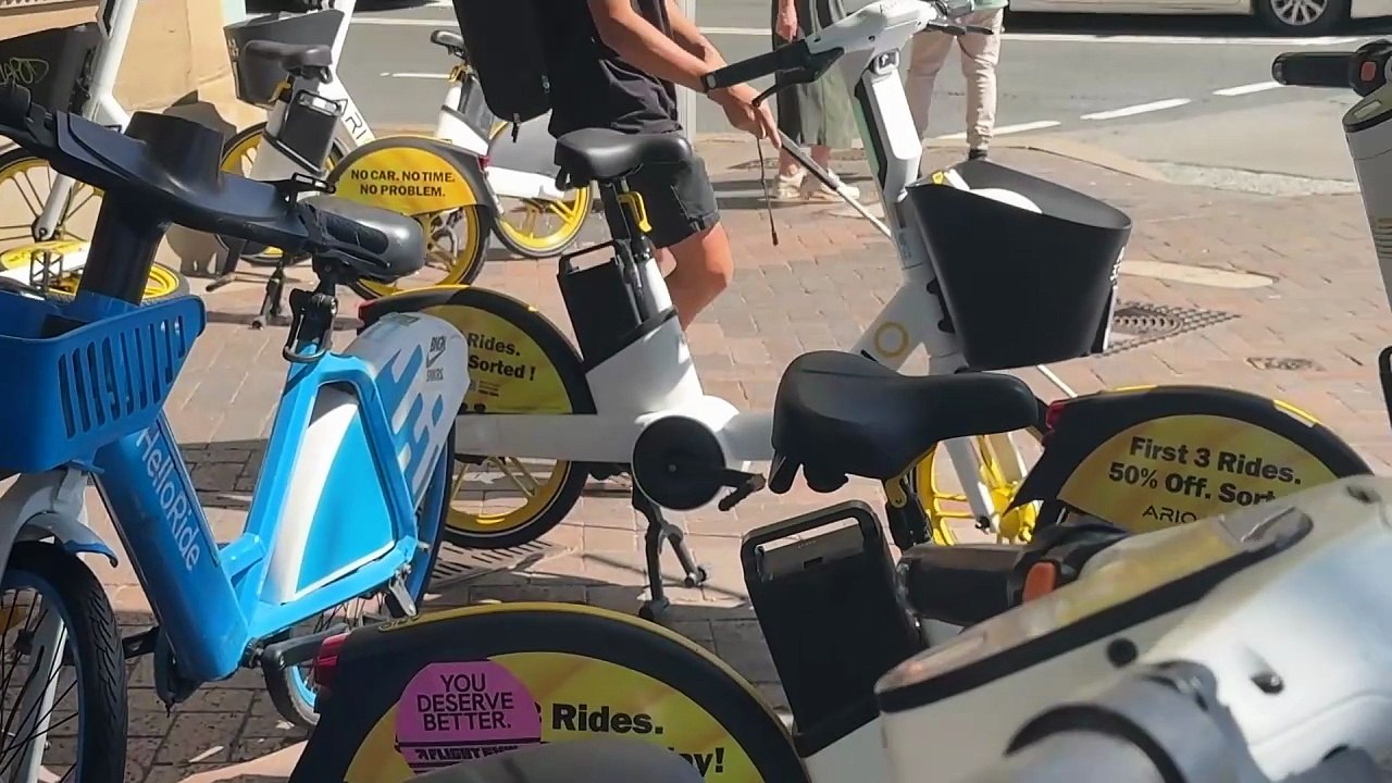 E-Bike operator forced to clean up cluttering rides on roads - video ...