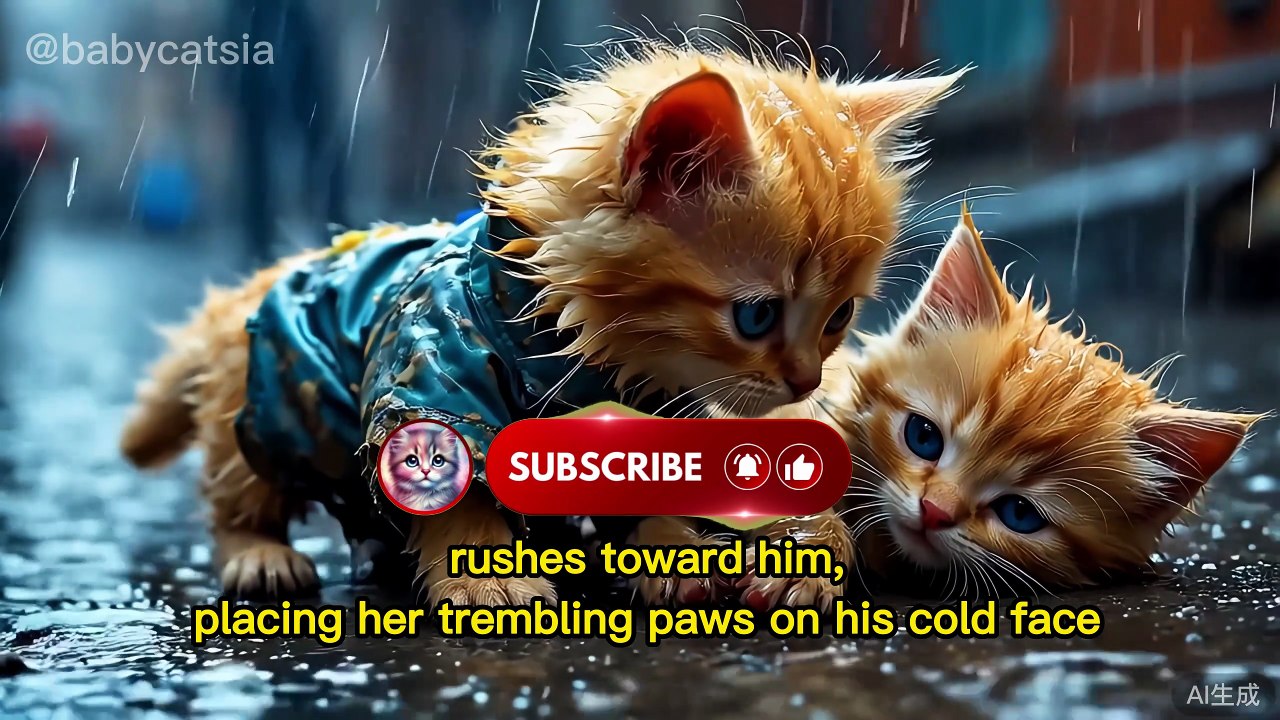 Kitten Tries to Revive Her Brother in the Rain 💔😭 | Heartbreaking AI ...