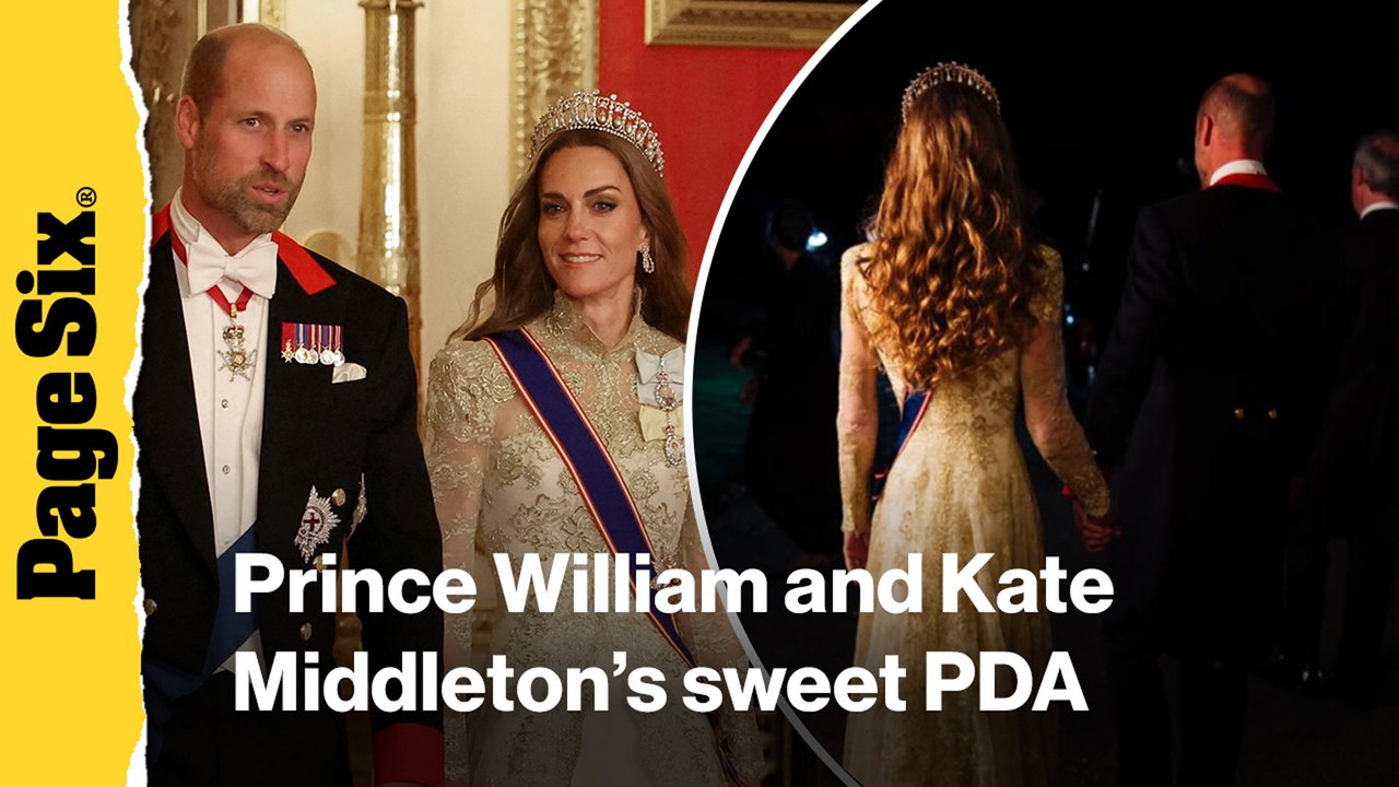 Prince William and Kate Middleton caught in rare PDA moment post–state ...