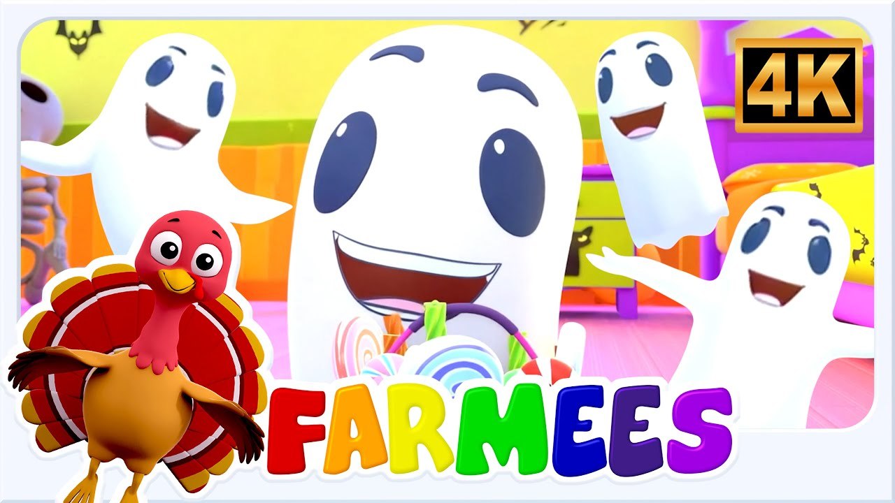 4K Five Little Ghost by Farmees | Halloween Nursery Rhymes & Kids Songs ...