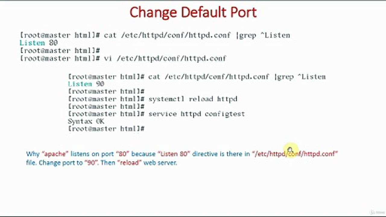 Change Default Port | Launch Single Website Using Apache Web Server ...
