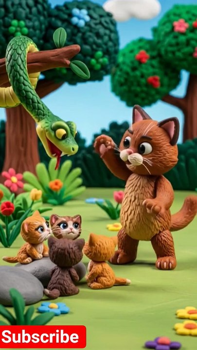 cat trying to save her kittens from snake #cat #catvideos # ...