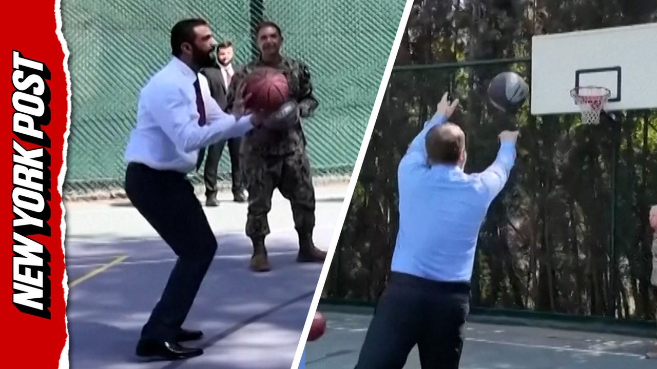 Syrian President Al-Sharaa shoots hoops with US Military ahead of Trump ...