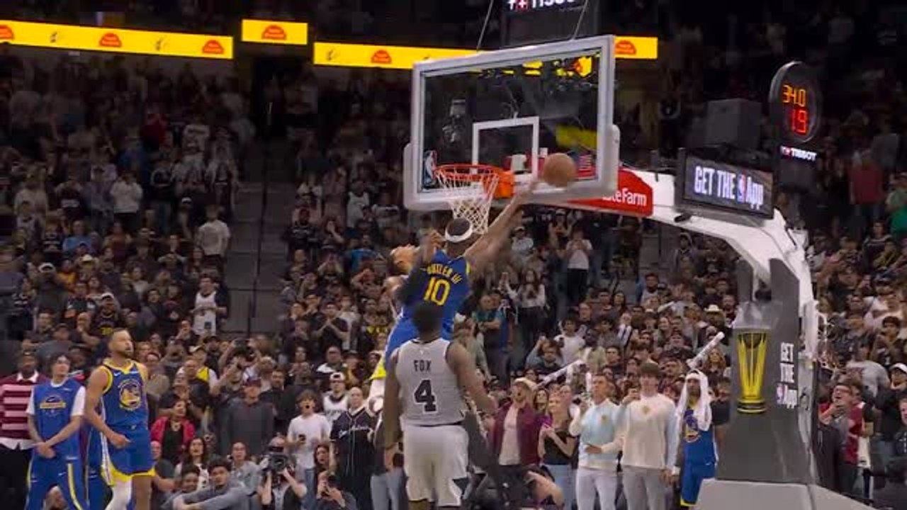 Wembanyama denies Butler with emphatic block - video Dailymotion