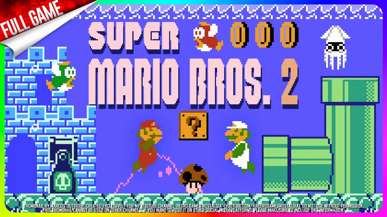 Super Mario Bros. 2 [All Levels in a Row Patch] (Famicom Disk System ...
