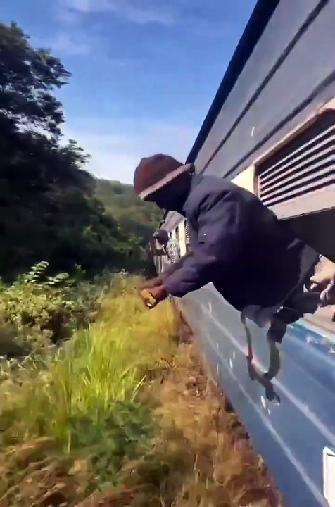“Tanzanian Men sharing a Sugarcane while train is moving fast. 🚄 ...