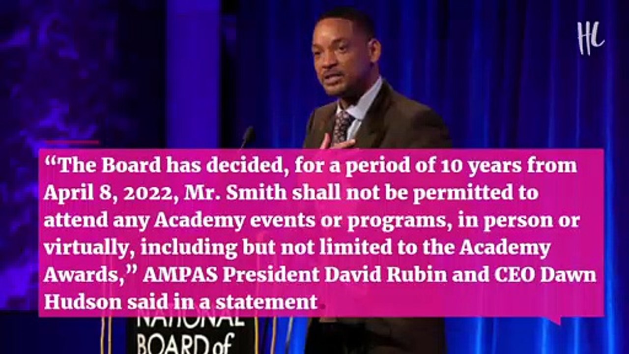 Will Smith Is Banned From The Oscars For 10 Years As Punishment For ...