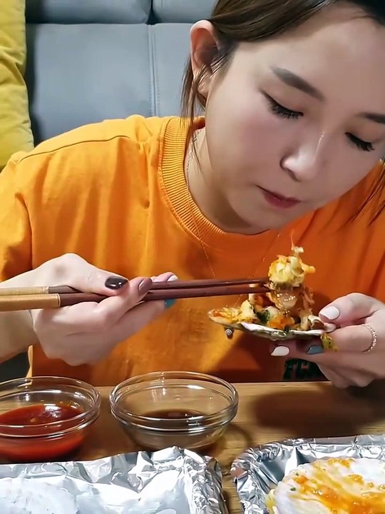 Hamzy Realsound ASMR Mukbang - Cheesy Scallop & Soju Heaven #mukbang # ...
