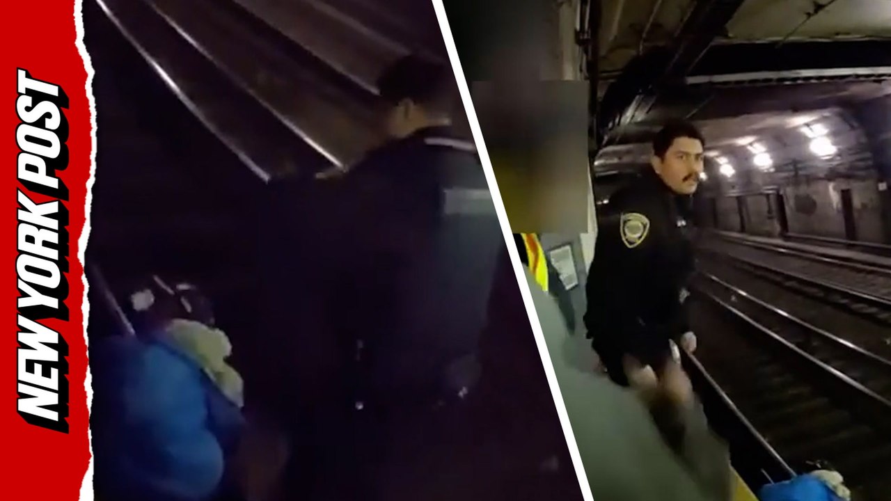 Watch injured man pulled off train tracks just in time - video Dailymotion