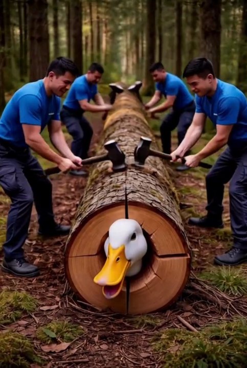 Rescue duck from giant log #fyp - video Dailymotion