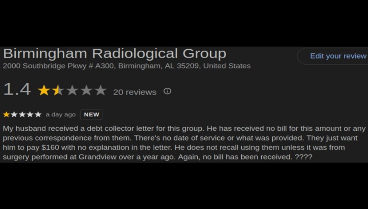 Vague Birmingham Radiological Group Debt Collection Letters Omit ...