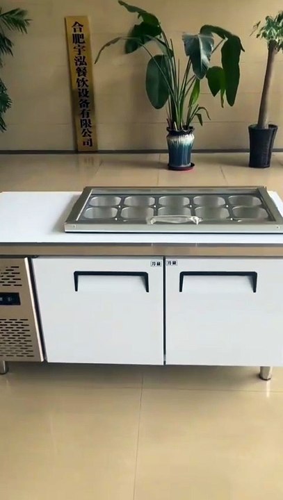 Commercial Pizza, Salad & Fruit Display Table Top Preparation Counter ...