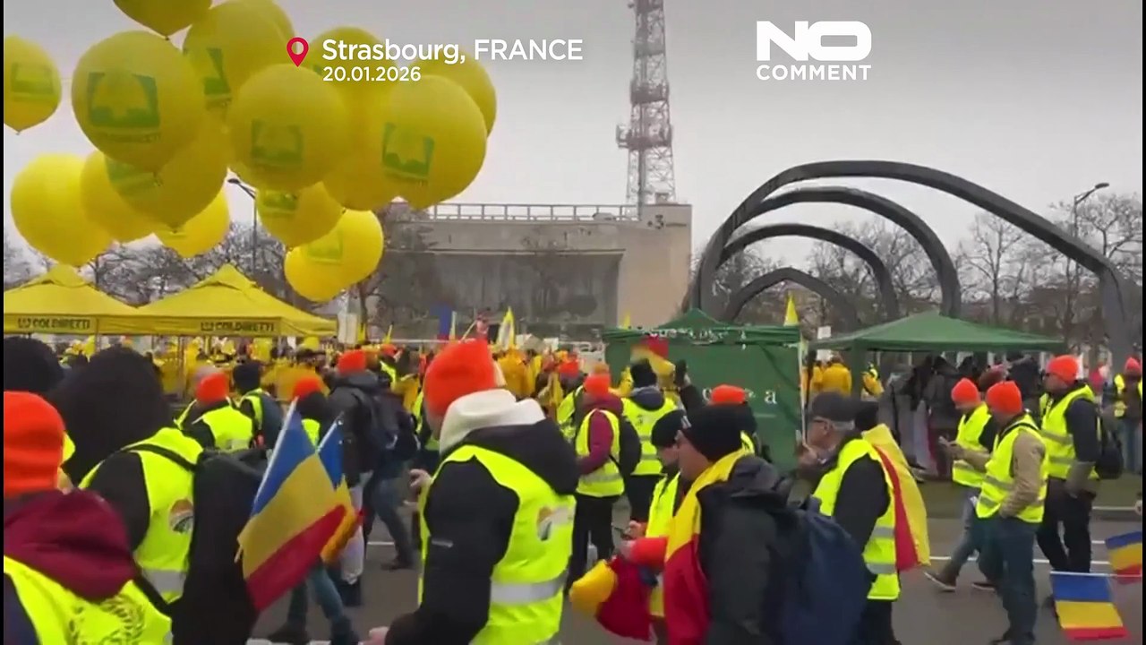 Protest rolników w Strasburgu przed głosowaniem nad umową UE–Mercosur ...