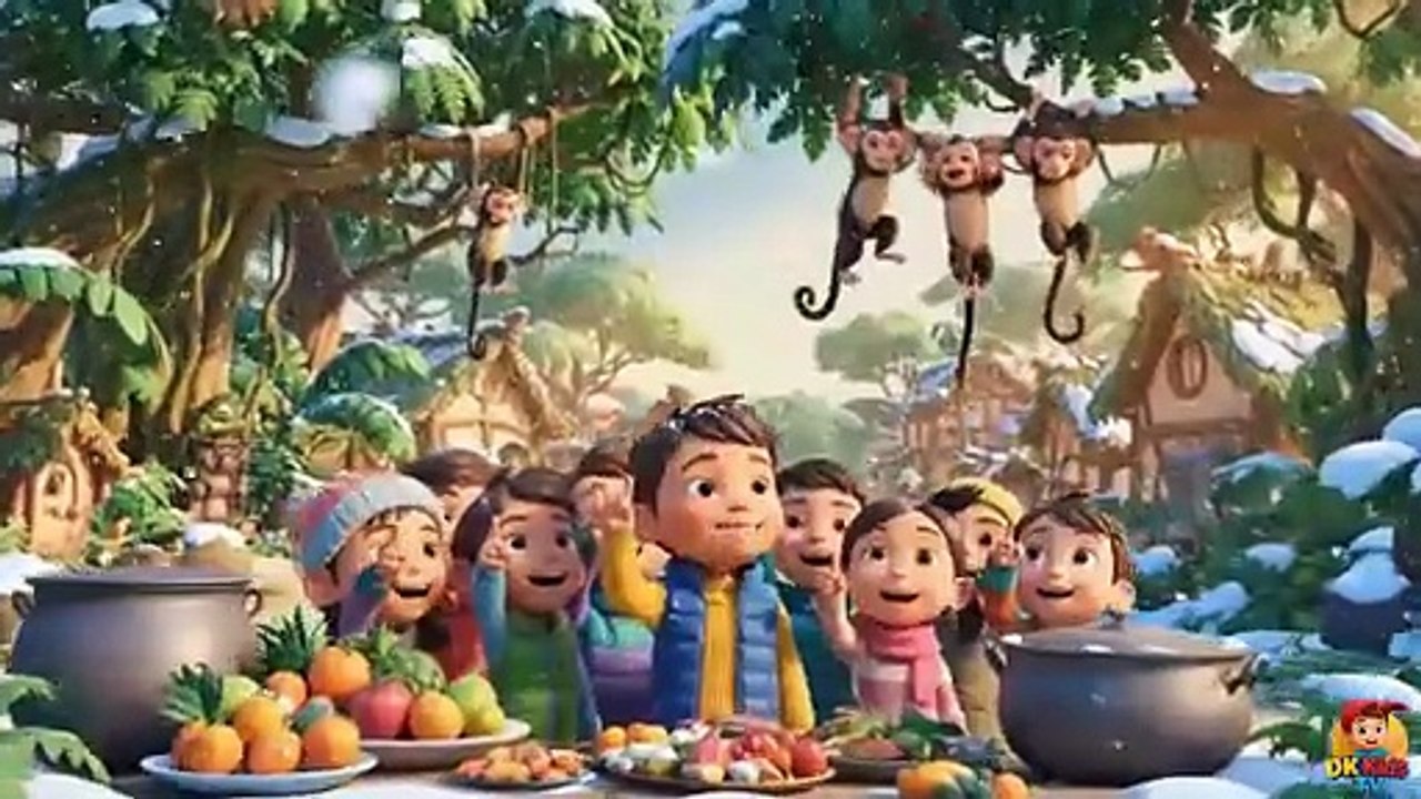 🐒 ️ मंकी बेबी बॉन बॉन और नन्हा पप्पी — बर्फीली रात की दोस्ती 🐶🛷Tiny ...