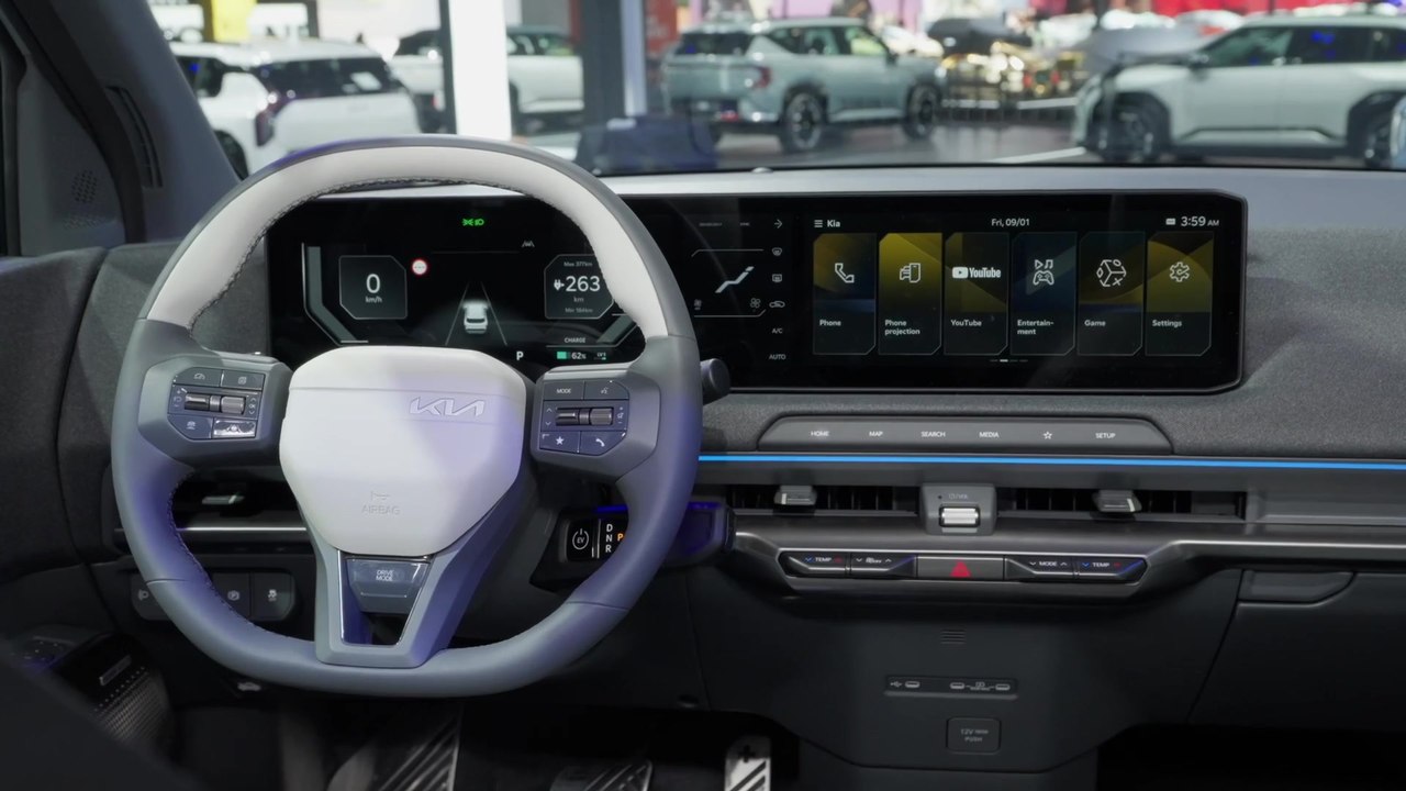 Kia EV2 GT-line Interior Design in Ivory silver matt at Brussels Motor ...