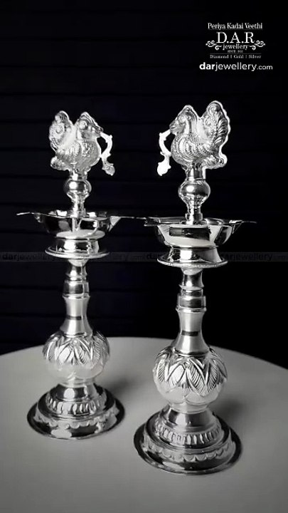 Silver Kuthu Vilaku Collection Online | Traditional Silver Lamps by DAR ...