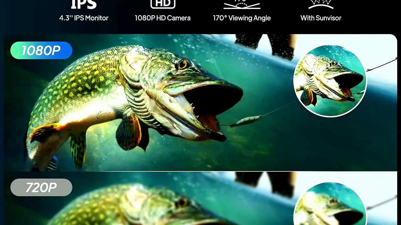 Hopefox Underwater Fishing Camera with Infrared Night Vision & 4.3" IPS ...