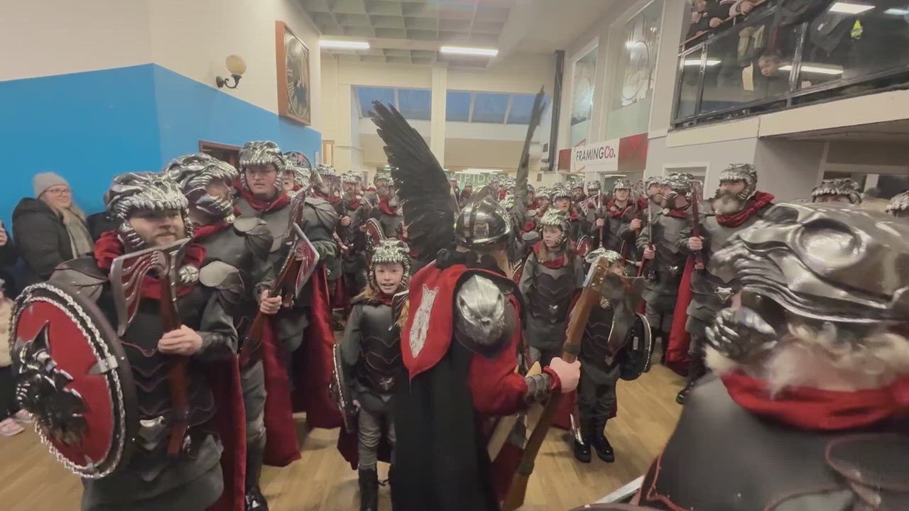 UK: Vikings perform classic rock song ahead of Up Helly Aa festival in ...
