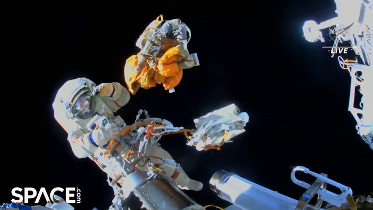 Cosmonaut Throws Away Obsolete Hardware Into Space During Spacewalk ...