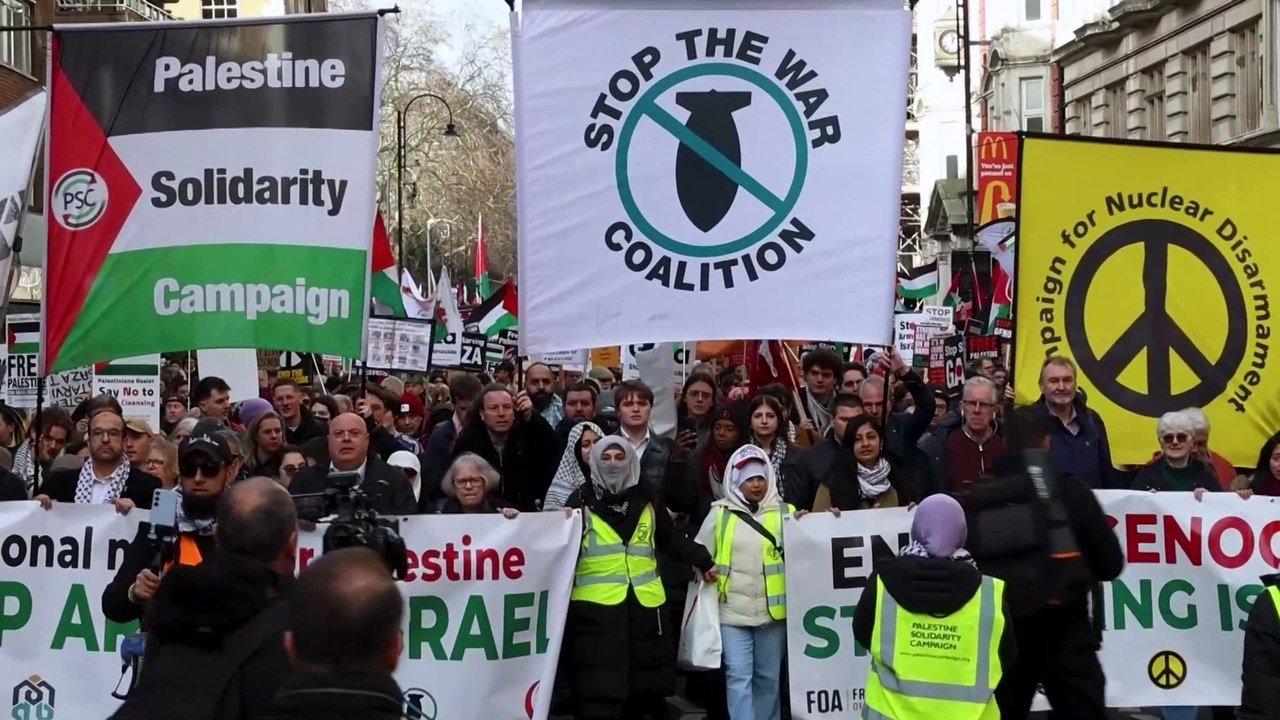Protesters in London call for 'proper' ceasefire and attention on Gaza ...