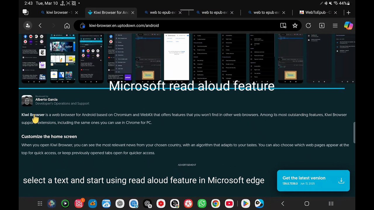 Microsoft Edge Read Aloud Feature | Turn Any Text into Audio (Android ...