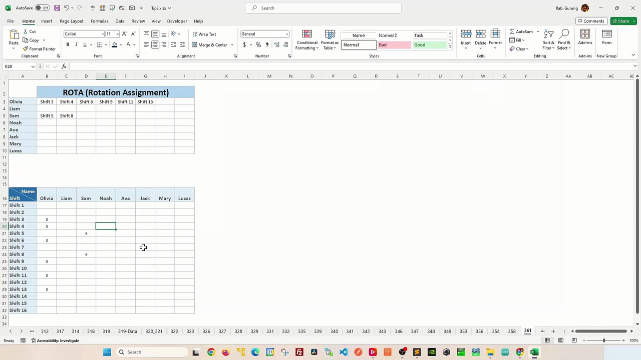 ROTA Template - Excel Tips and Tricks - video Dailymotion