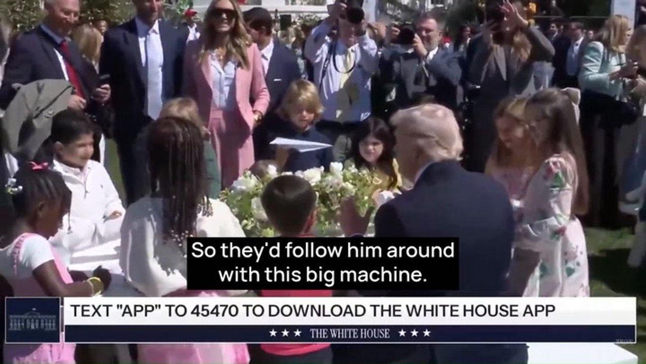 Trump rambles about Biden’s ‘auto-pen’ to bemused children at Easter ...