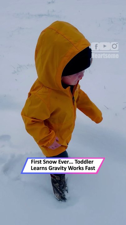 Toddler’s First Snow Day Ends in Instant Faceplant 😂 ️|| Heartsome 💖 ...