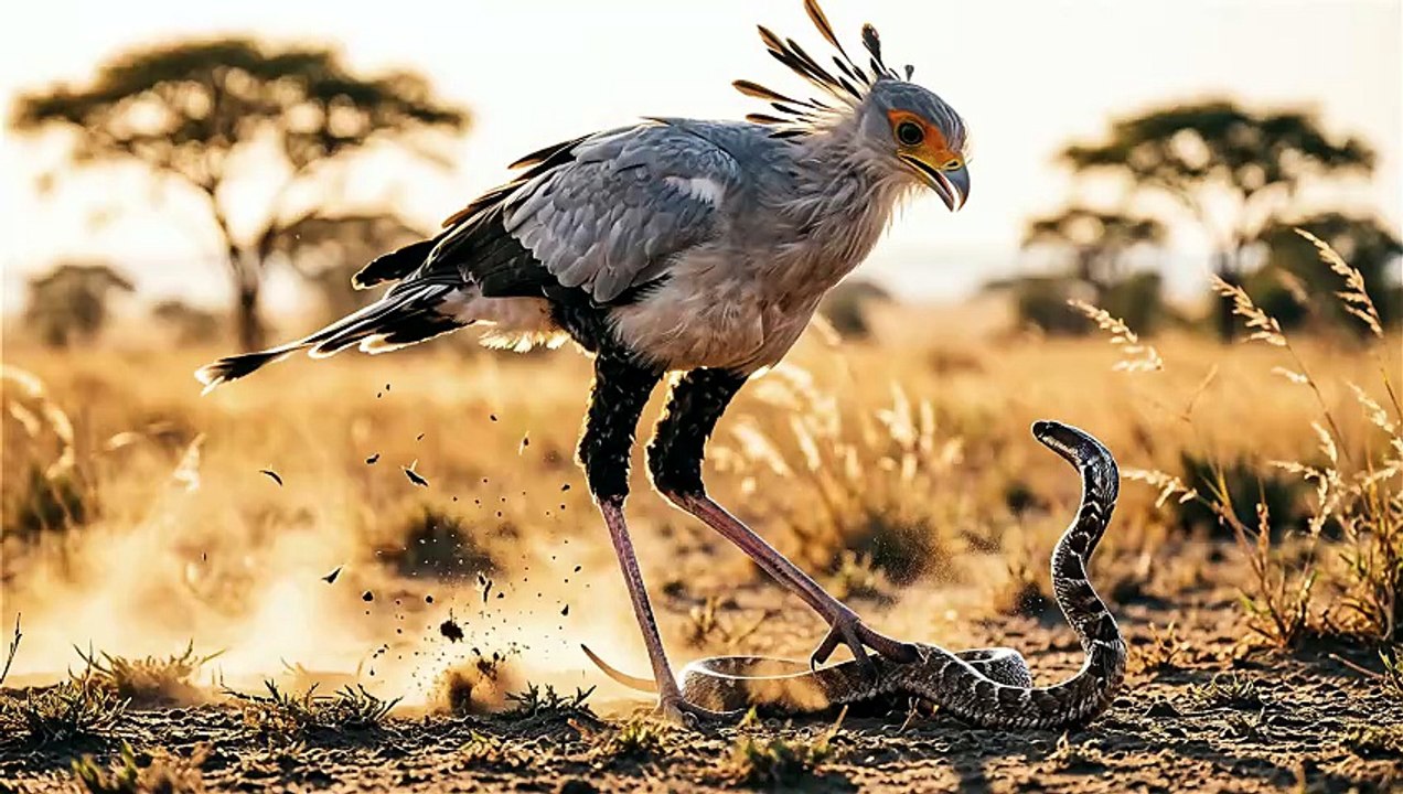 Secretary Bird Snake Stomp - video Dailymotion