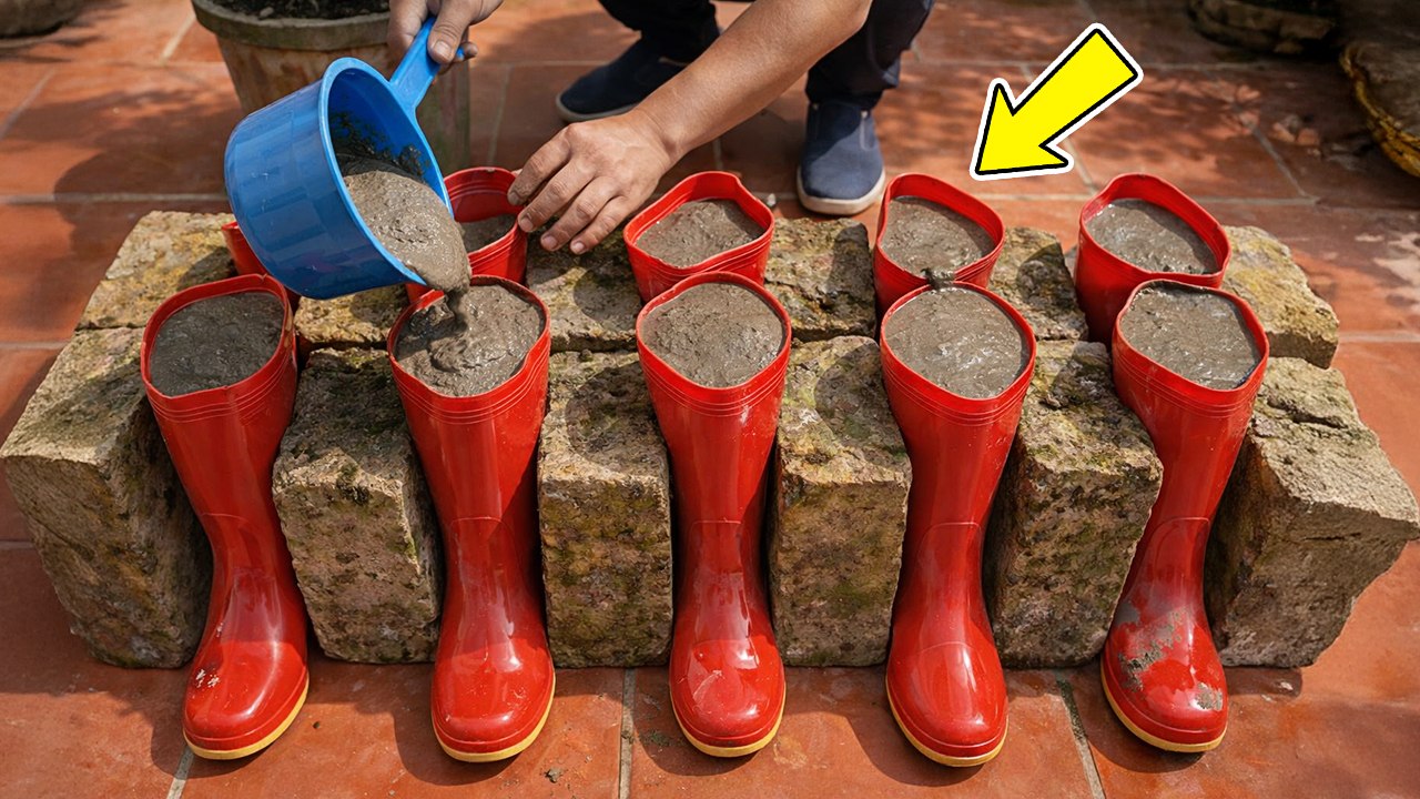 Transform Your Old Boots into Stunning Decor with This Cement Secret ...