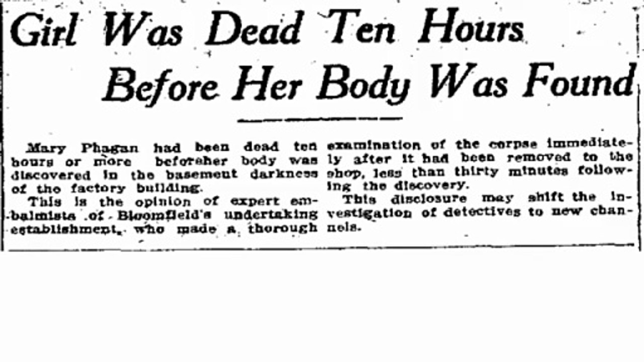 Timeline Emerges: Mary Phagan Dead Hours Before Body Found - video ...