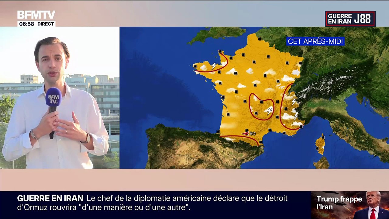 Canicule : Le présentateur météo de la matinale de BFM TV, Kévin Floury ...