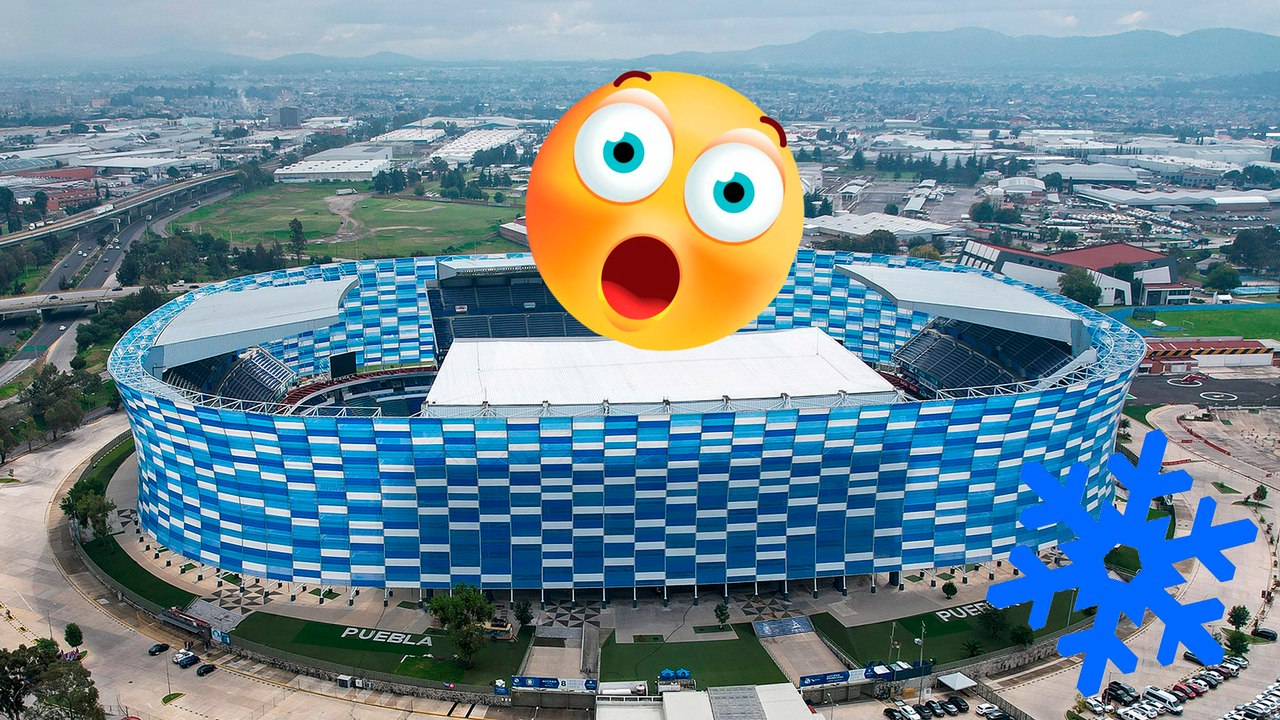Estadio Cuauhtémoc se pinta de blanco tras intensas lluvias y granizo ...