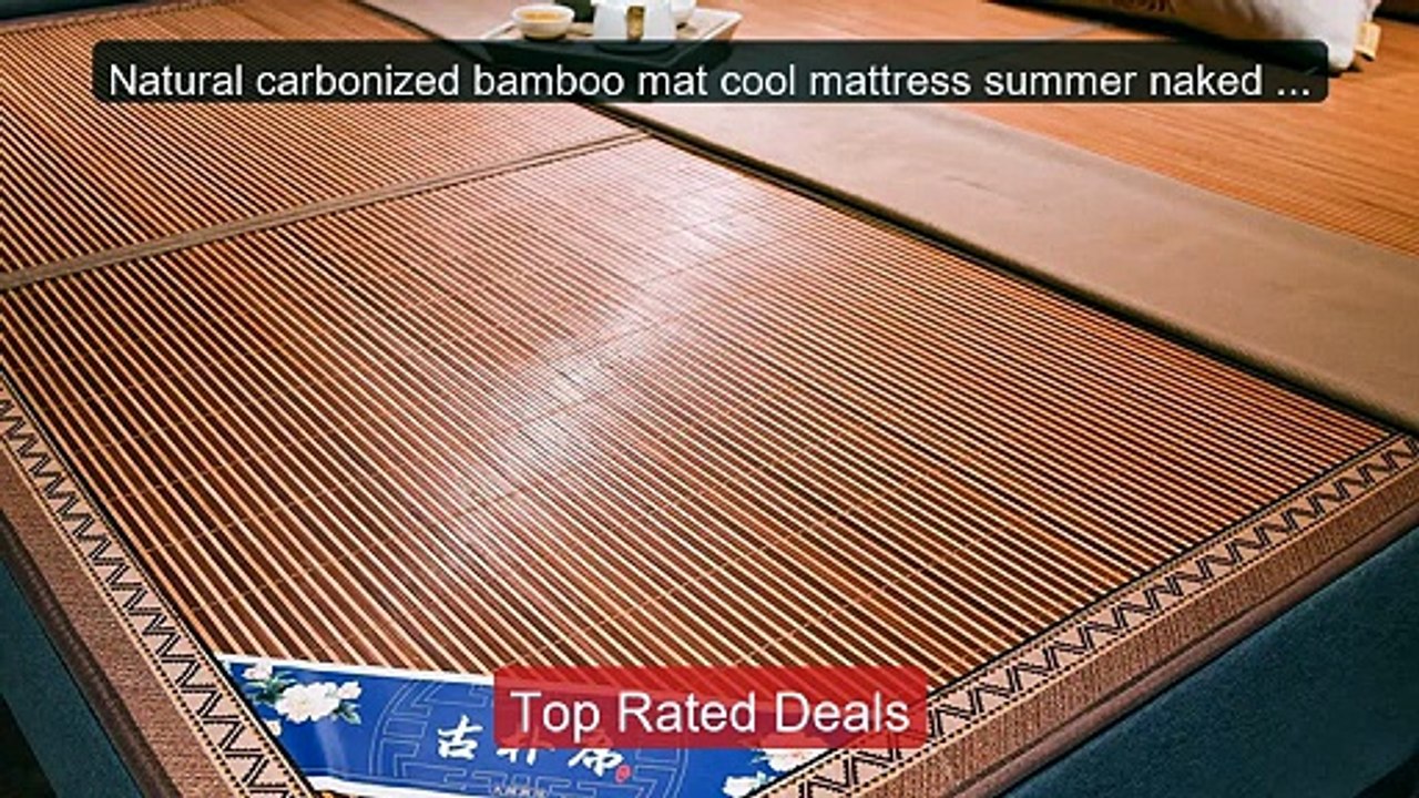 Natural carbonized bamboo mat cool mattress summer naked slee ...
